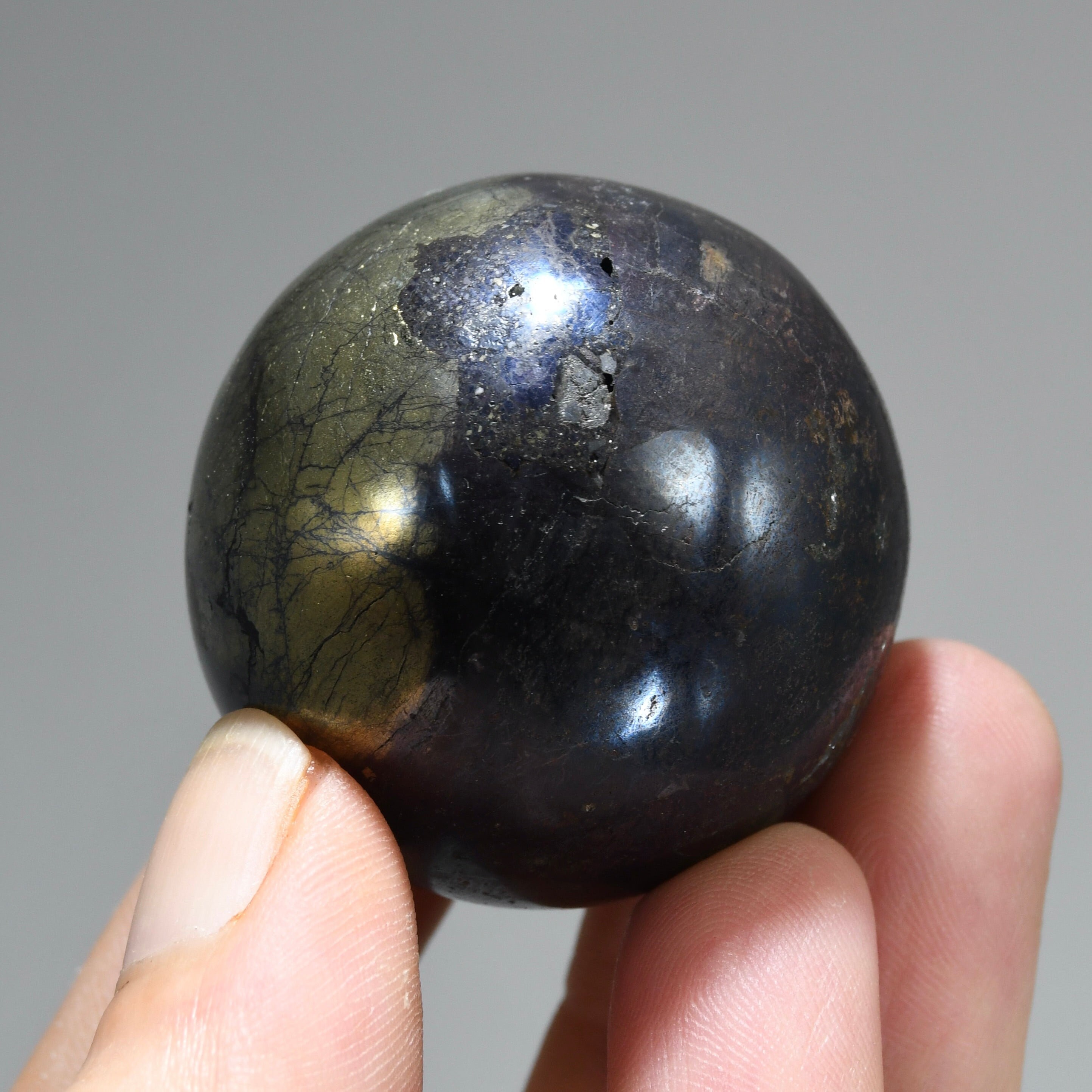 117g 39mm RARE Blue Covellite With Pyrite Crystal Sphere, Peru - Etsy