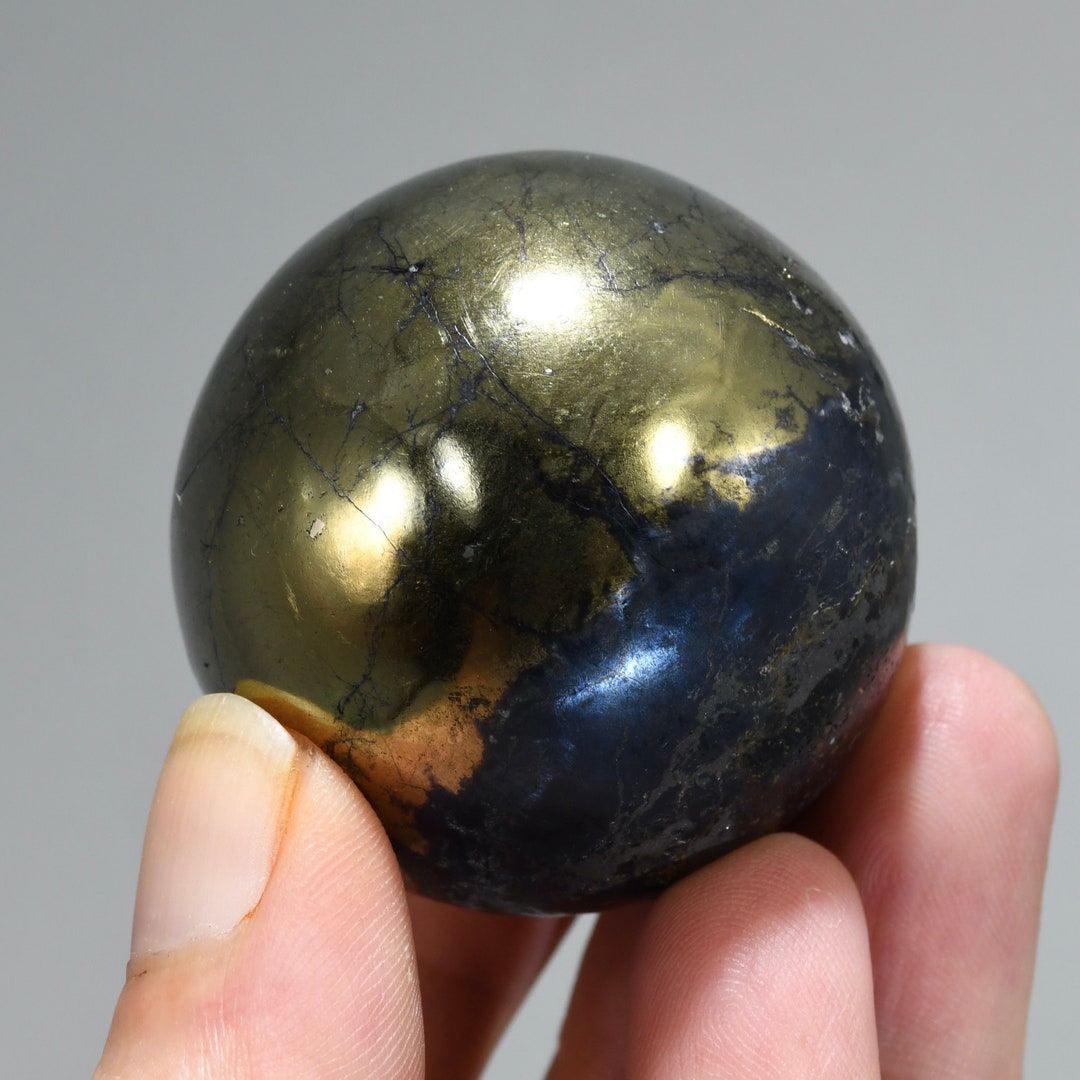 166g 43mm RARE Blue Covellite With Pyrite Crystal Sphere, Peru - Etsy ...