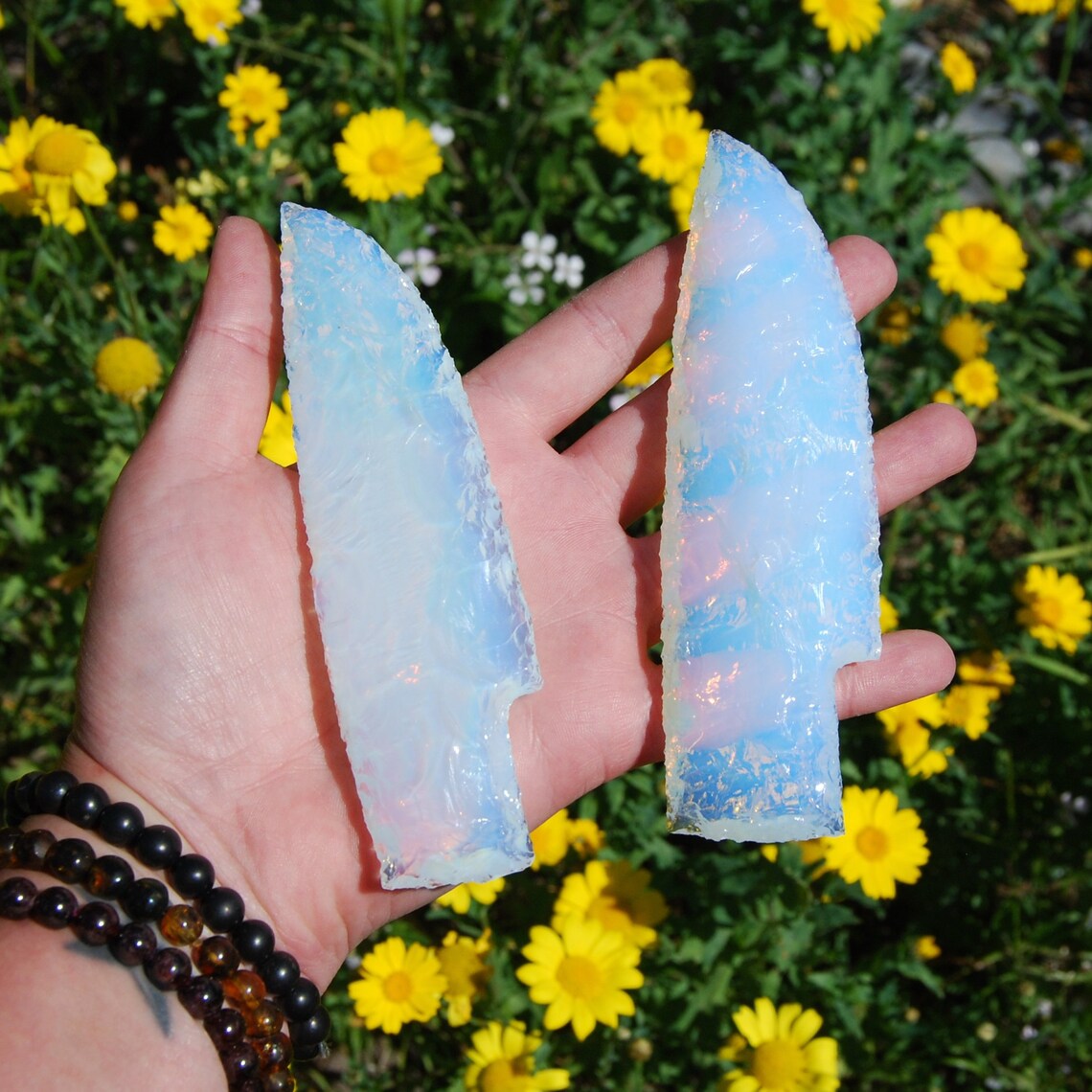 Hand Knapped Opalite Crystal Knife Blades 5.5 | Etsy