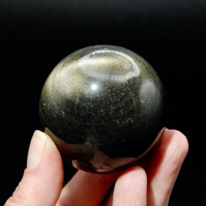 ONE Small Gold Sheen Obsidian Crystal Sphere, Super Flashy 20mm to 40mm ...