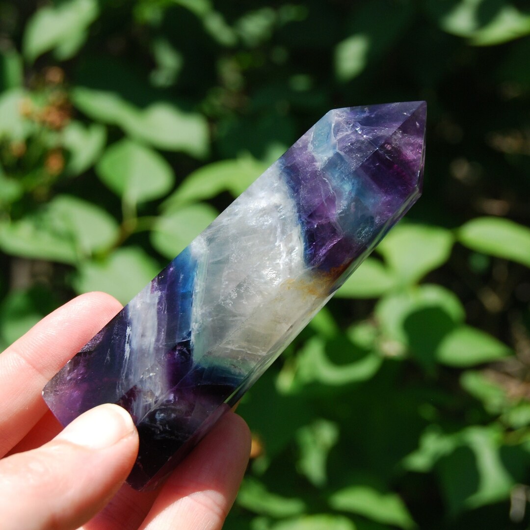 4in 194g Blue Purple Fluorite Crystal Tower - Etsy
