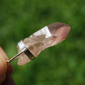 1.7in Inner Child Penetrator Pink Lithium Lemurian Seed Crystal Pendant ...