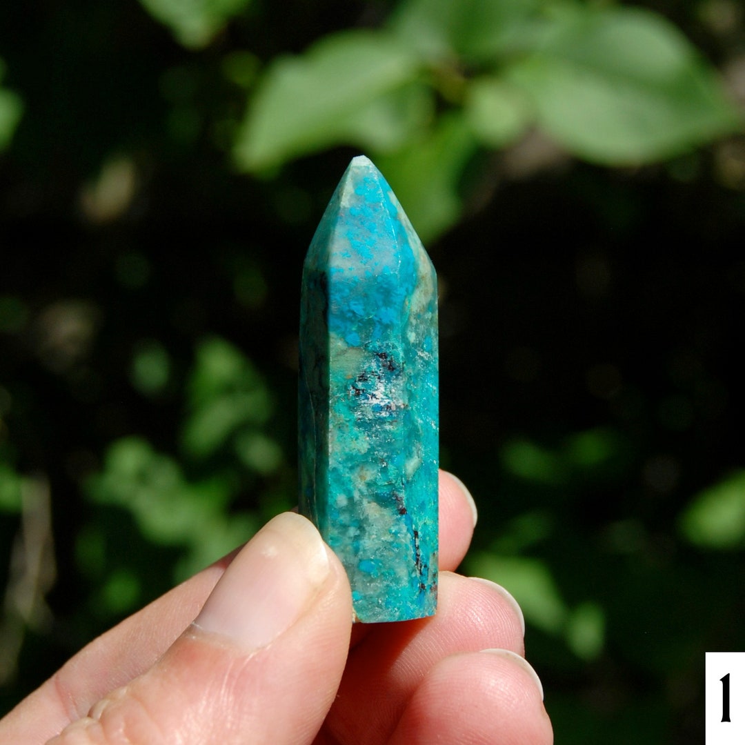 Phoenix Stone Ajoite Malachite Azurite Chrysocolla Quartz Crystal Tower ...