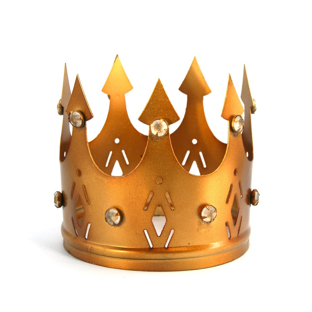 Jeweled Santos Crown in Antiqued Brass, Medium 4" - Etsy