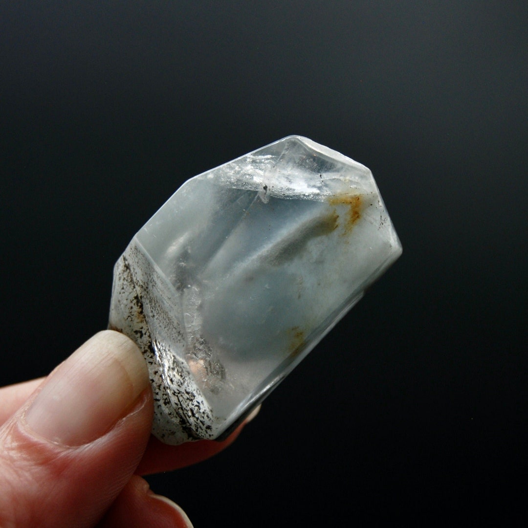RARE Blue Amphibole Quartz Crystal Freeform, Semi Polished Blue Angel ...