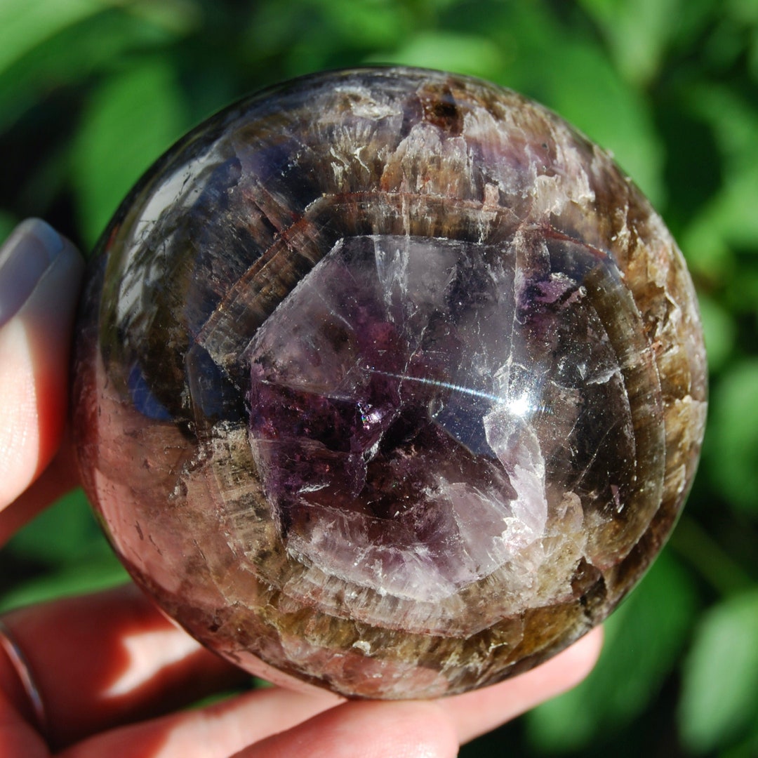 1.2lb XL Super Seven Cacoxenite Crystal Sphere, Super 7 Amethyst ...
