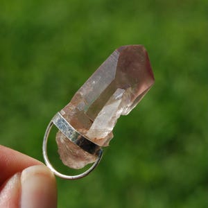 1.7in Inner Child Penetrator Pink Lithium Lemurian Seed Crystal Pendant ...