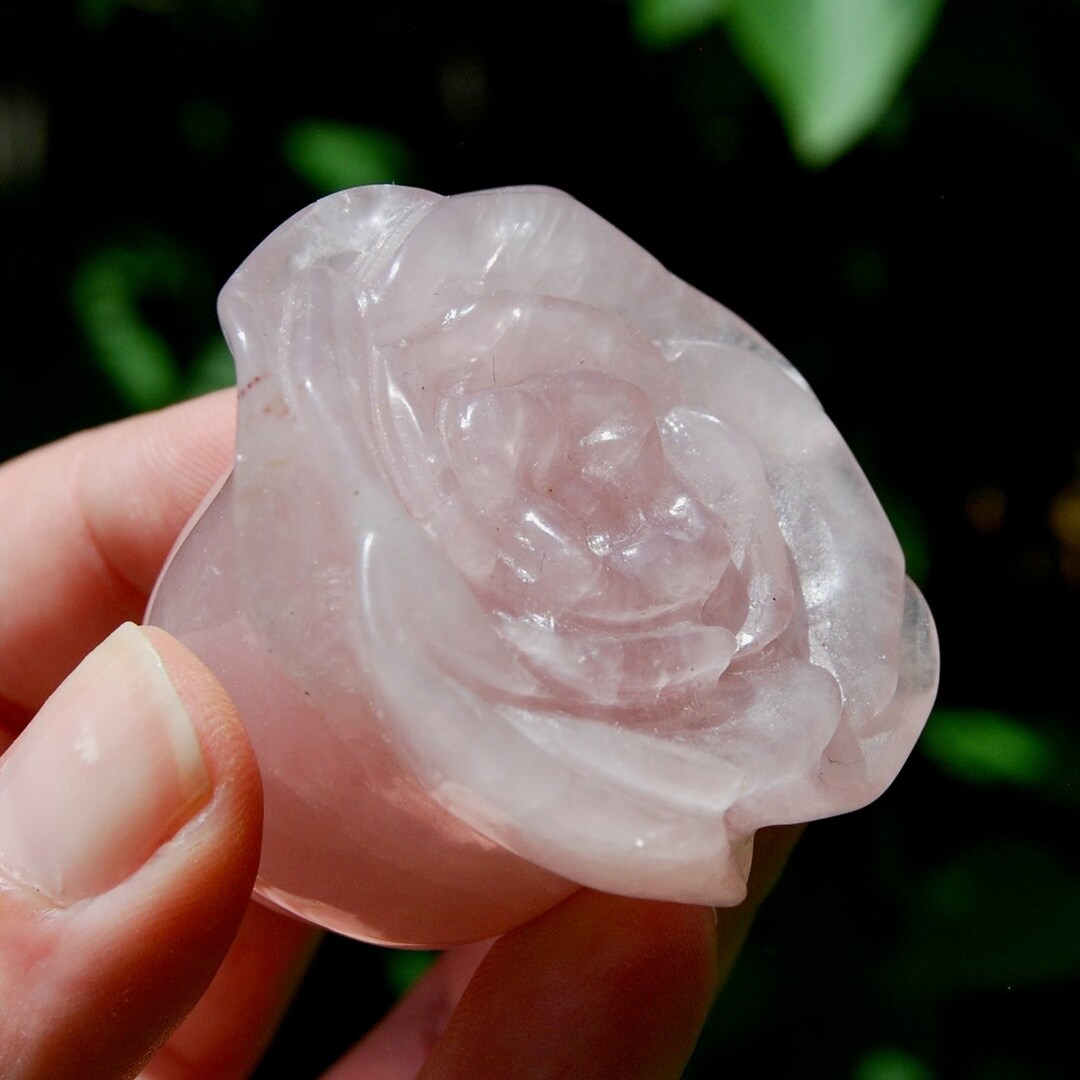 Rose Quartz Crystal Rose Flower - Etsy