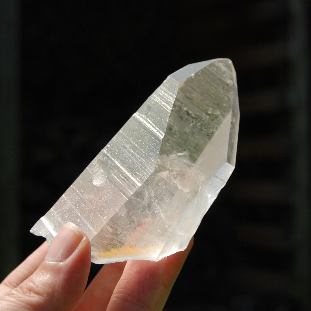 3.8in RARE Cosmic Lightning Strike Golden Healer Lemurian Seed Crystal ...