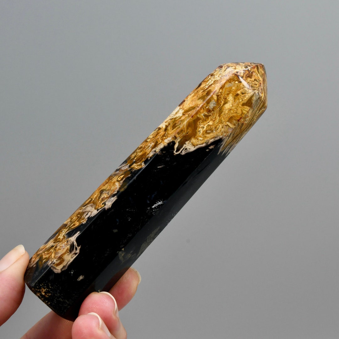 4.6in 145g Fossilized Palm Root Crystal Tower, Indonesia - Etsy