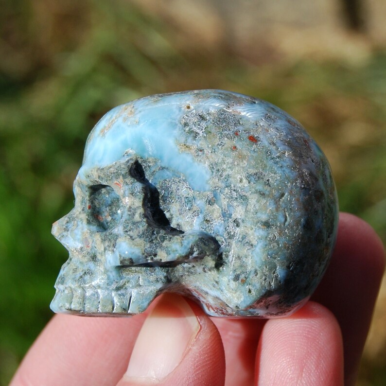 372ct Genuine Larimar Carved Crystal Skull Realistic Larimar - Etsy