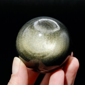 ONE Small Gold Sheen Obsidian Crystal Sphere, Super Flashy 20mm to 40mm ...