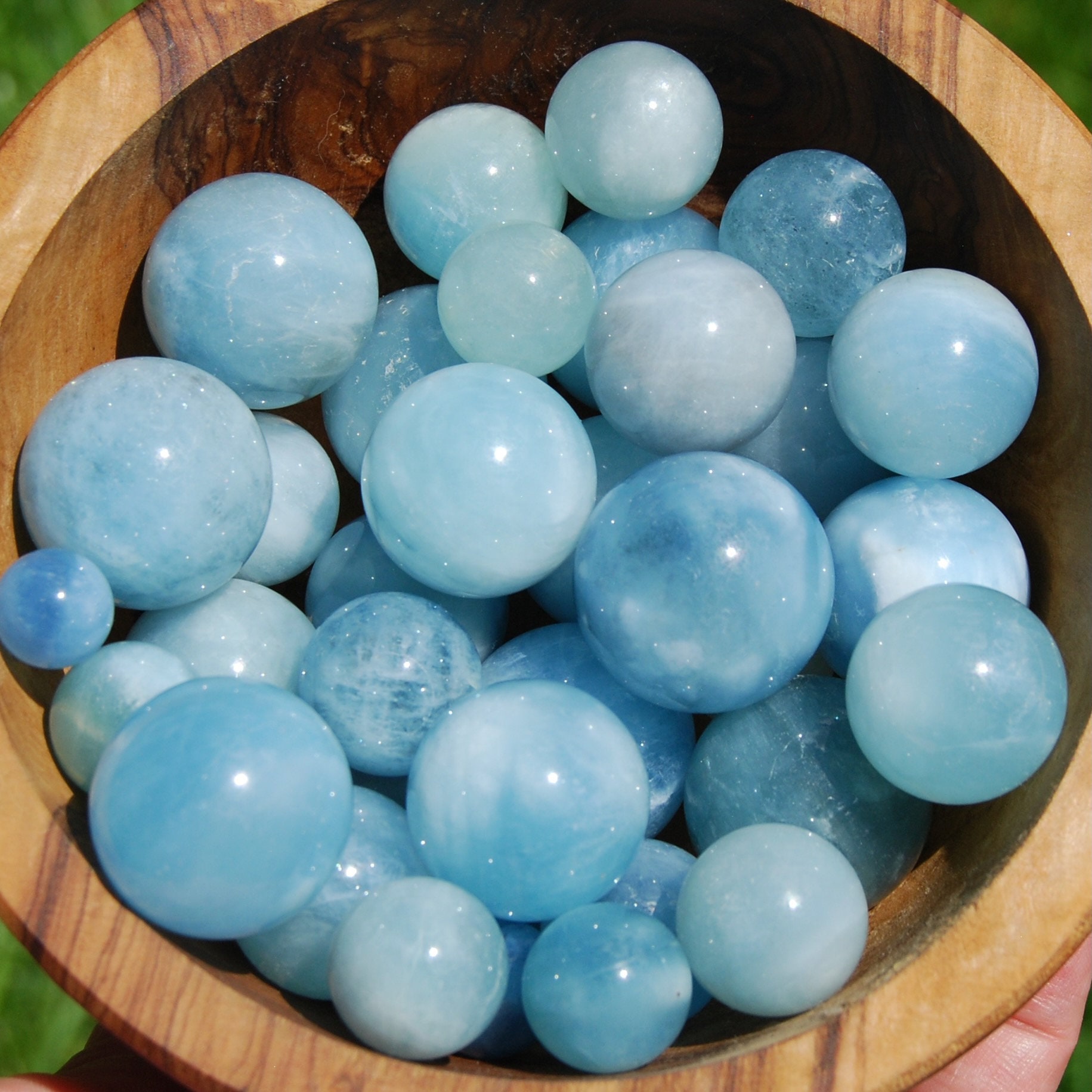 ONE Mini Gem Aquamarine Crystal Sphere, 16mm to 26mm - Etsy