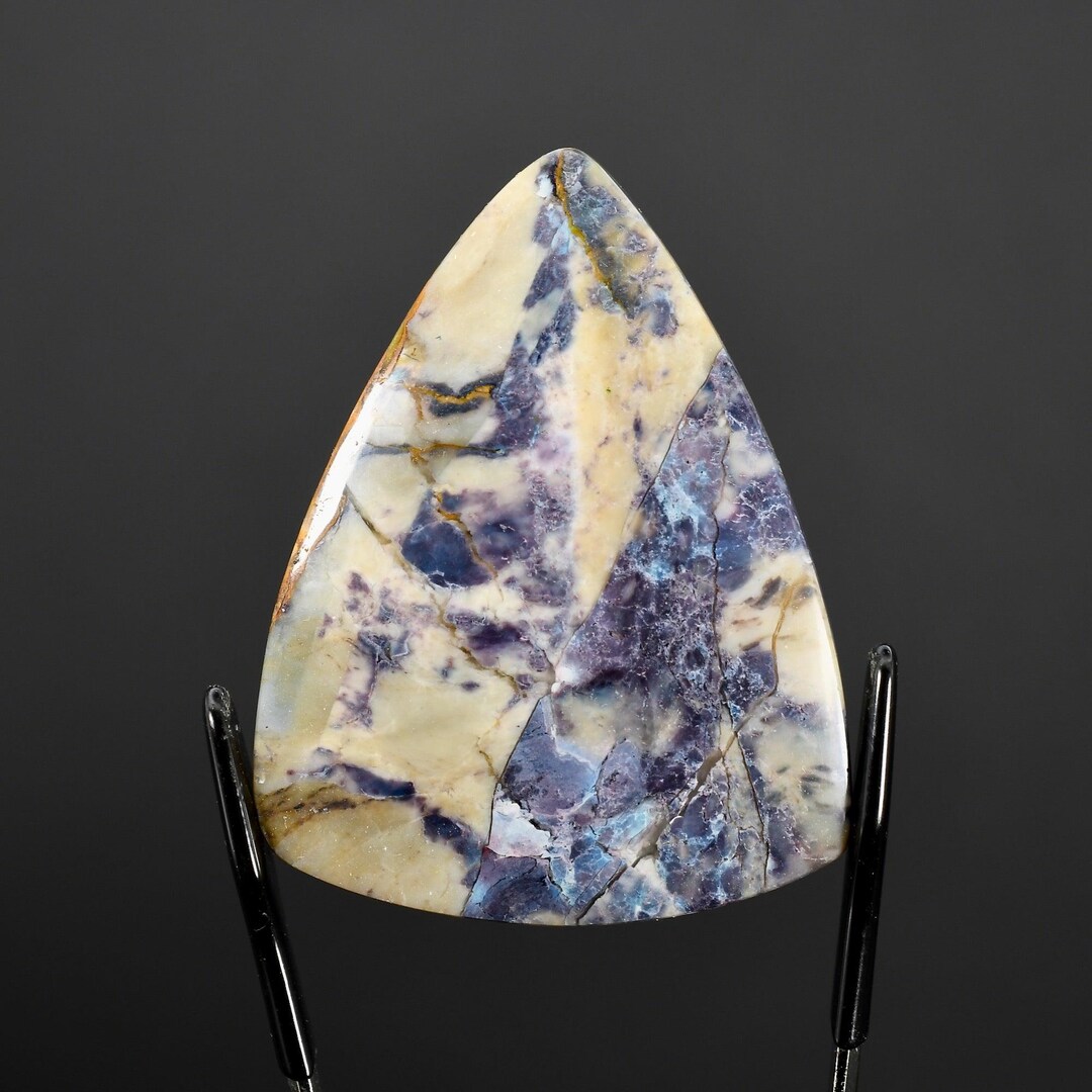 45mm Large Purple Brecciated Jasper Triangular Teardrop Cabochon ...