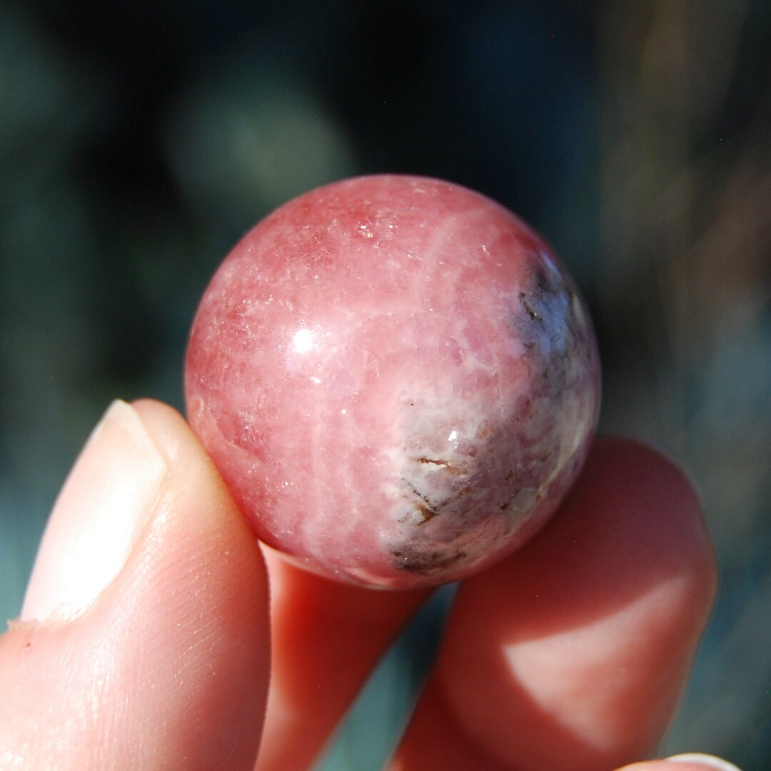 24mm 27g Rhodochrosite Crystal Sphere, Genuine Rhodochrosite Gemstone ...