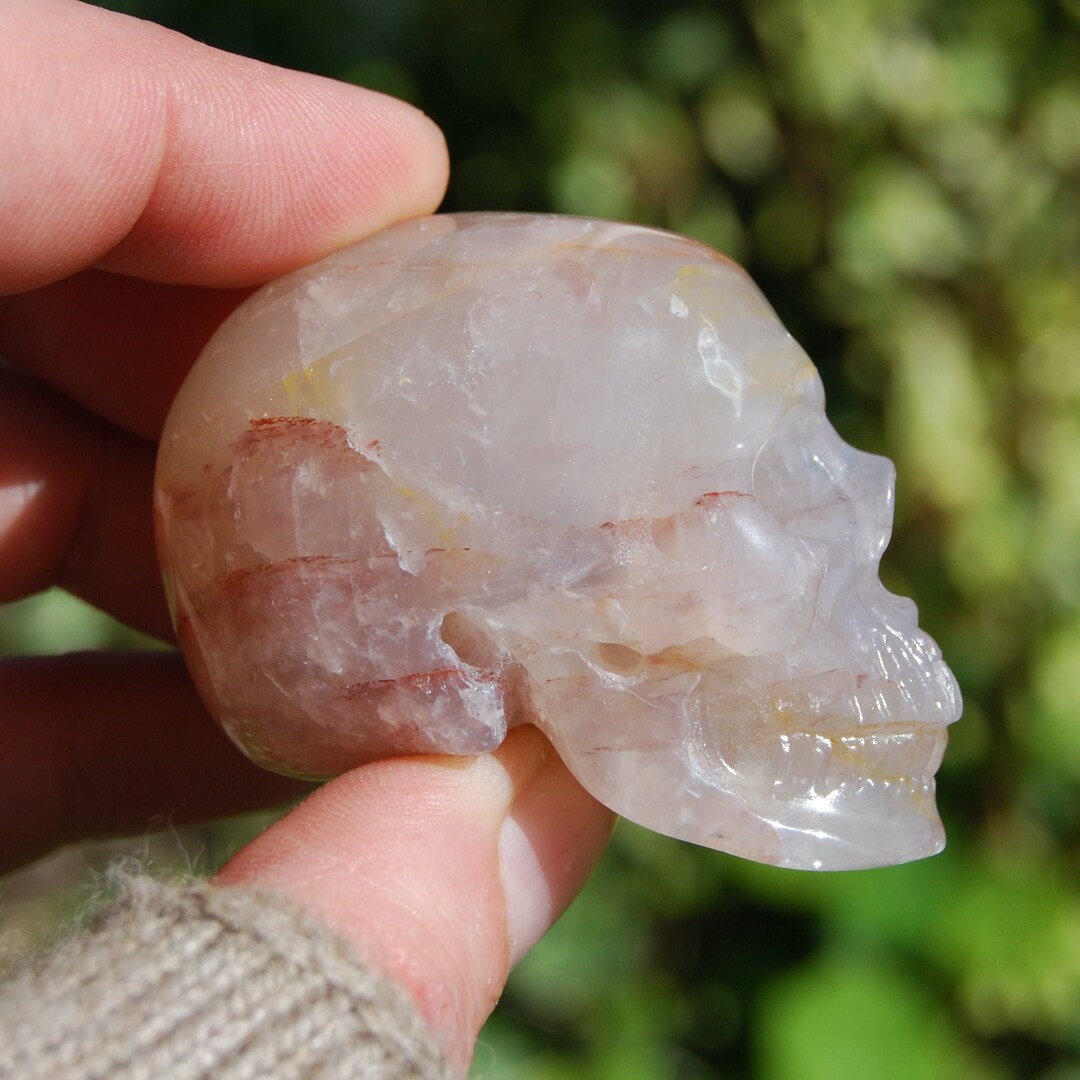 2in Hematoid Quartz Crystal Skull, Realistic Red Fire Quartz Crystal ...