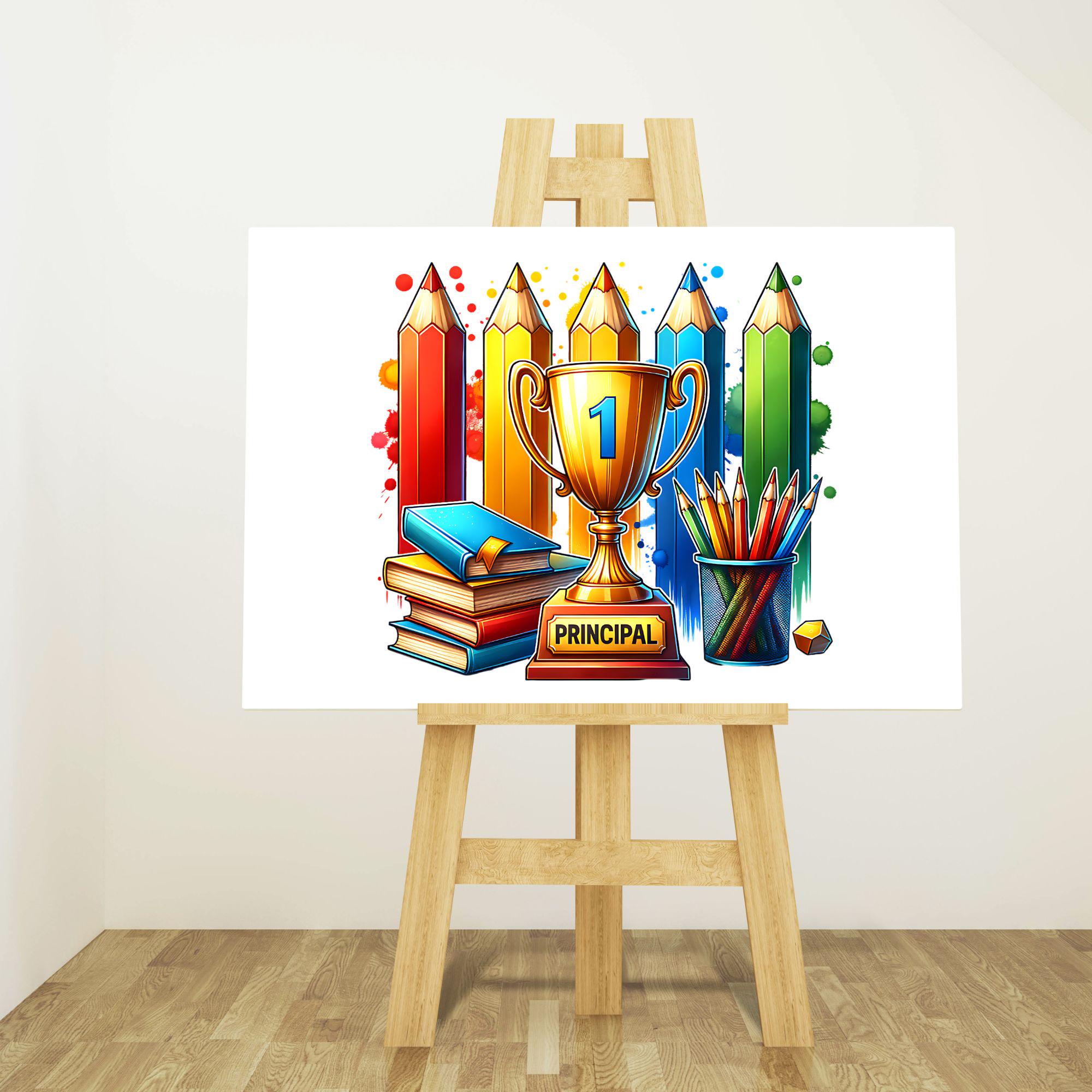10 Principal Appreciation PNG Clipart, Colorful School Clipart, Trophy ...