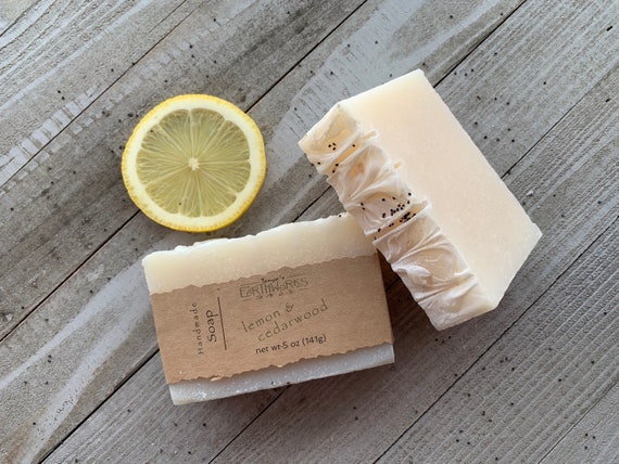 Artisan Lemon Cedarwood Soap Handmade Cold Process Soap Pure Etsy