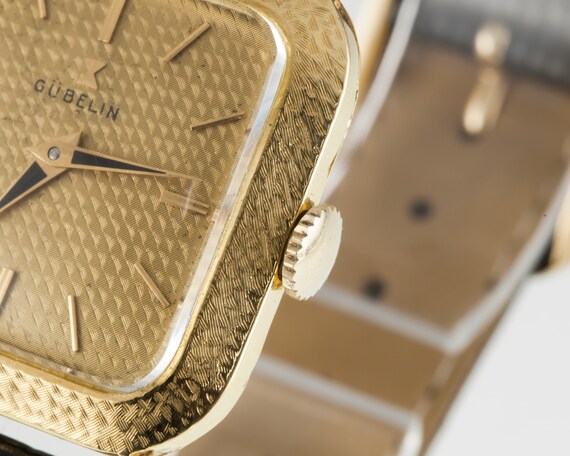 Vintage 1960's Gubelin 18k Yellow Gold Men's Wrist Wa… - Gem