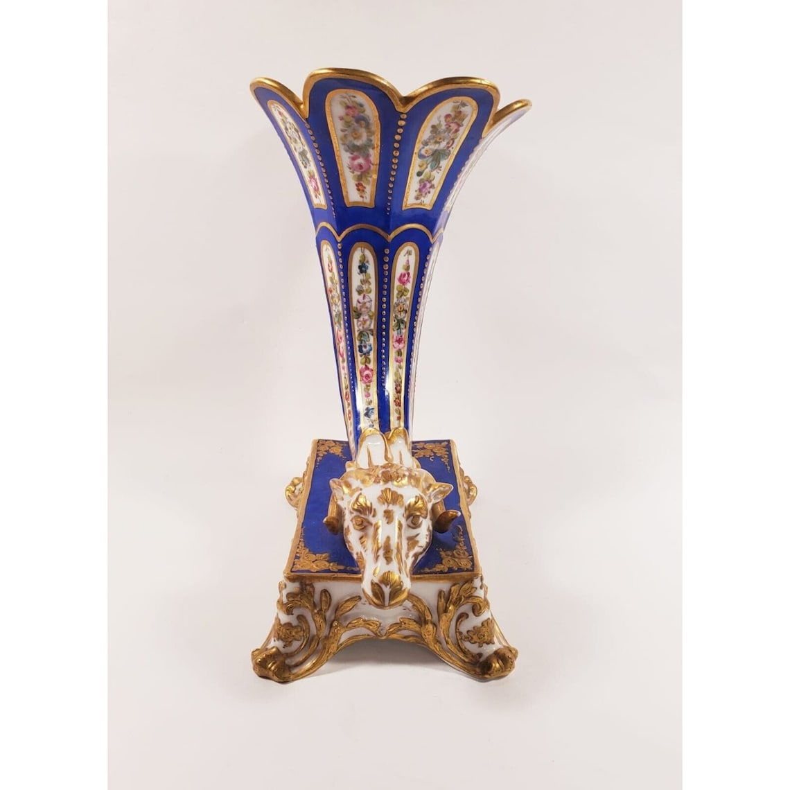 French Limoges Cornucopia Ram Head Vase W/ Crossed Arrows Goldleaf - Etsy