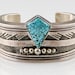 Abraham Begay Native American Silver Cuff With a Turquoise Center Stone ...
