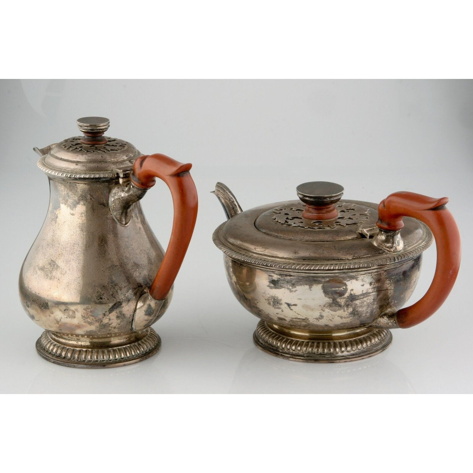 Harrods of London Silver Set Teapot & Pitcher (1916-1917) Red Handled ...
