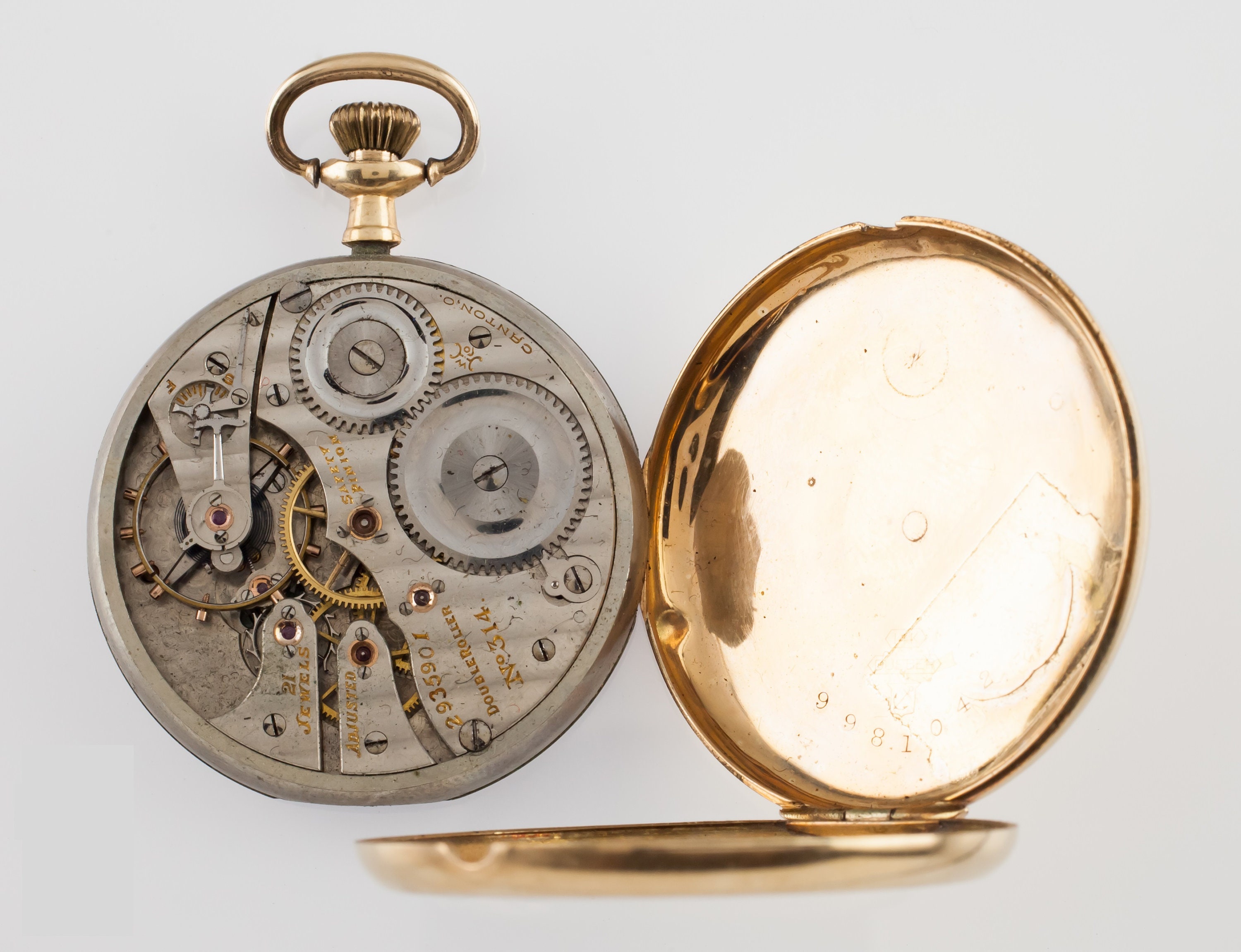 Antique 1912 Hampden 14K Gold Open Face Pocket Watch, Sz. 12S - Etsy