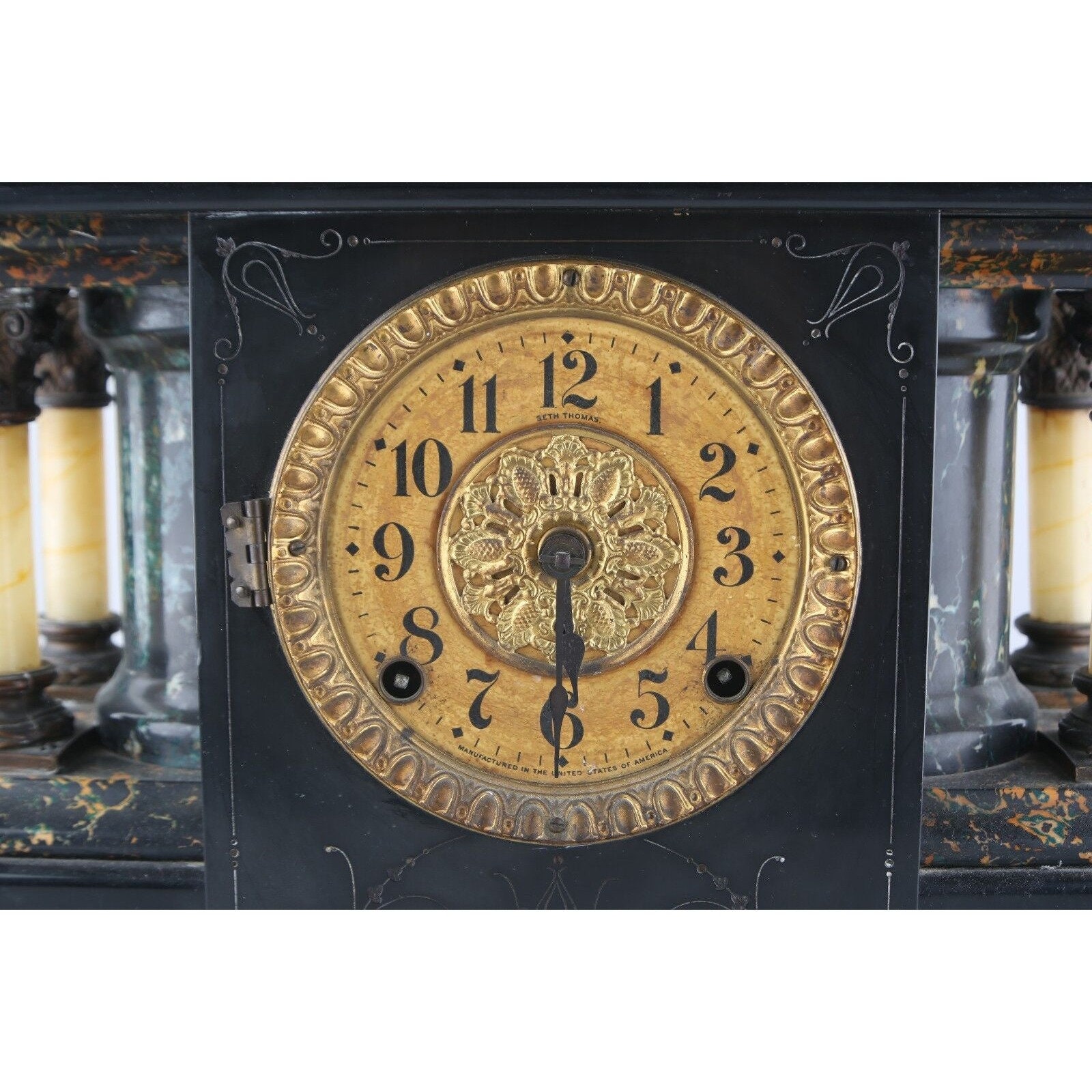 Seth Thomas Adamantine Mantle Clock Shasta Model 35 C1900 W/ Original ...
