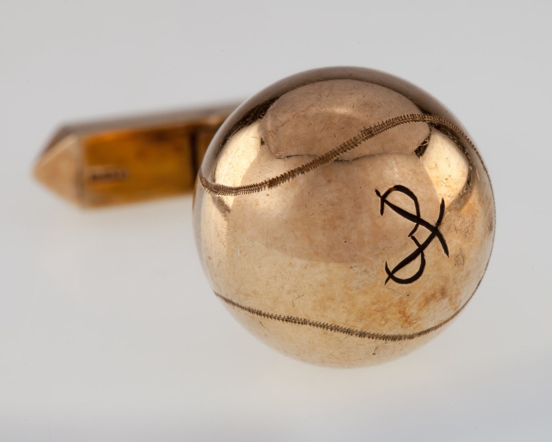 Cartier 9k Single Tennis Ball Cufflink Wimbledon 1964 Prince Philip ...