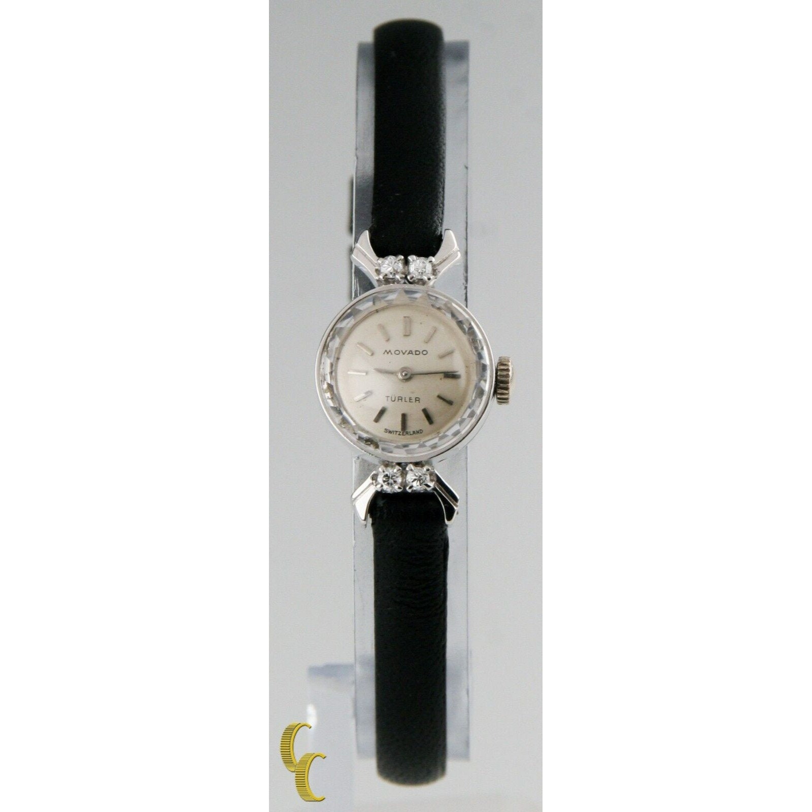 Women's Vintage 18k White Gold Movado Turler Watch W/diamonds - Etsy