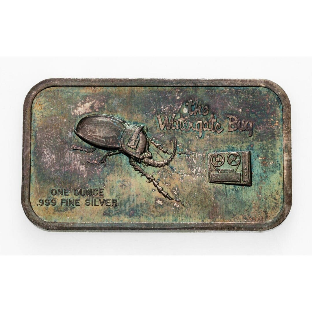 The Watergate Bug 1 Oz Silver Art Bar by Colonial Mint - Etsy
