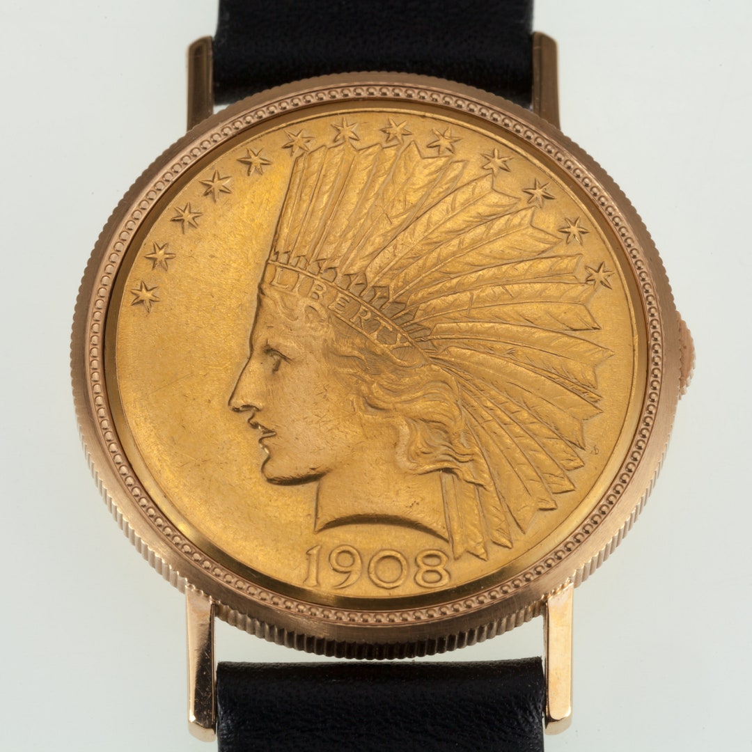 18k Yellow Gold Leuba Louis 10 Dollar Gold Eagle Watch W/ - Etsy