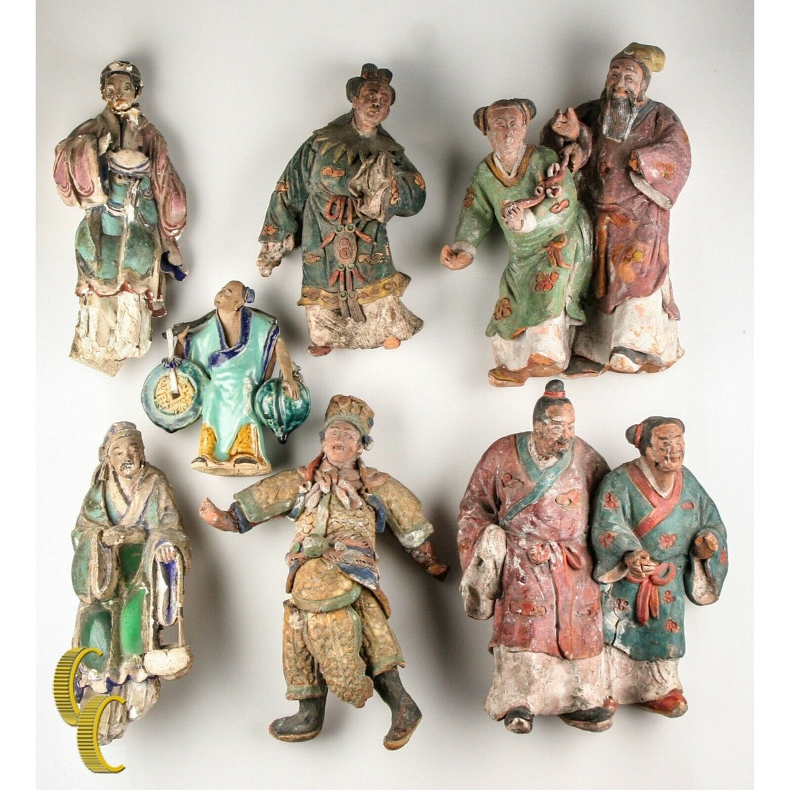Lot of 7 Chinese Mud Men Figurines Glazed Nice Variety! - Etsy