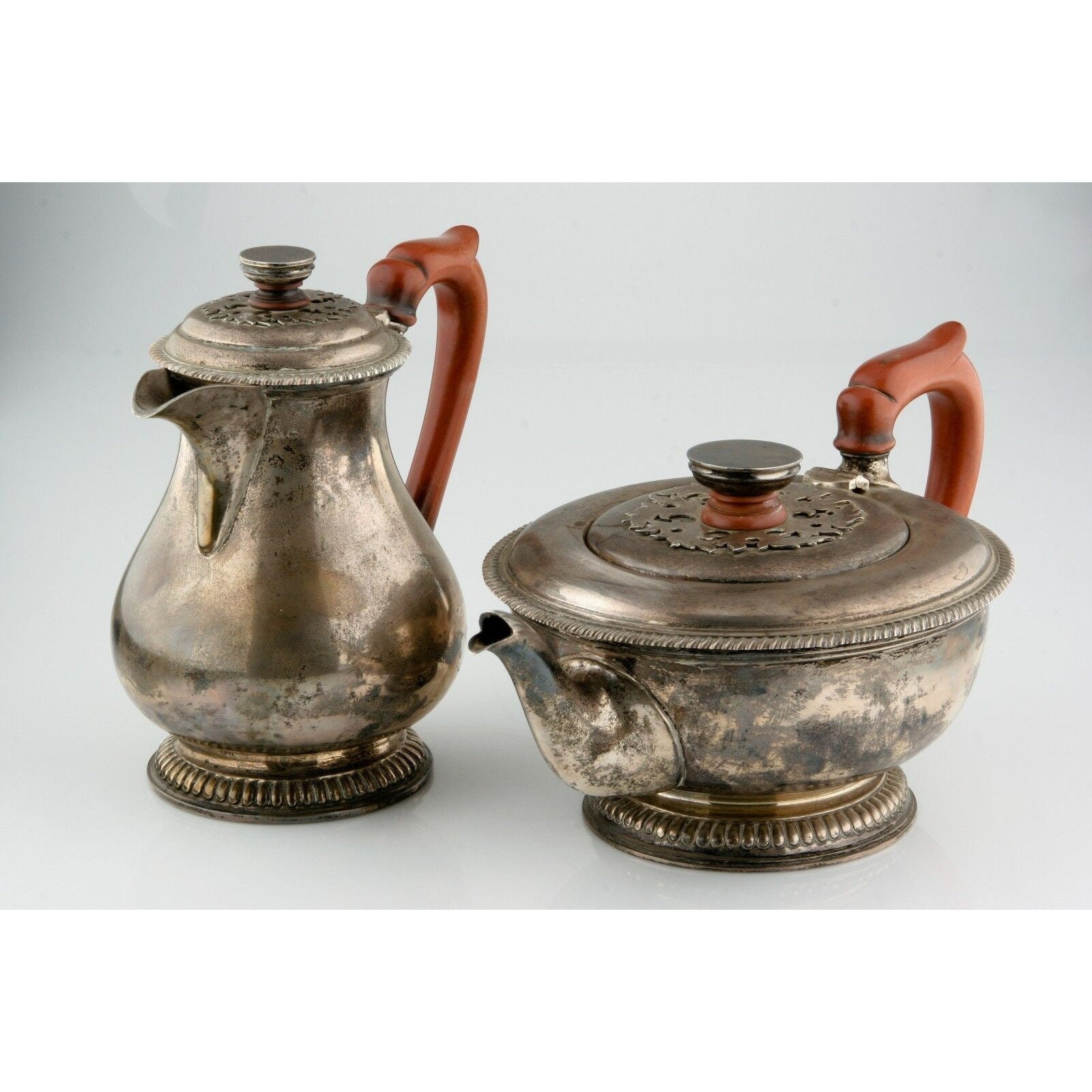 Harrods of London Silver Set Teapot & Pitcher (1916-1917) Red Handled ...