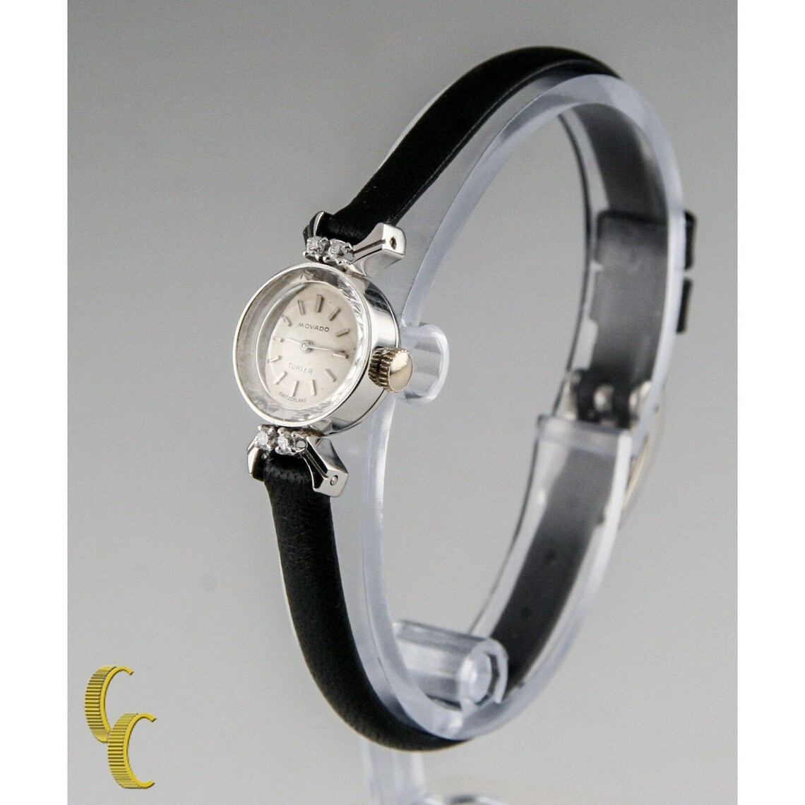 Women's Vintage 18k White Gold Movado Turler Watch W/diamonds - Etsy