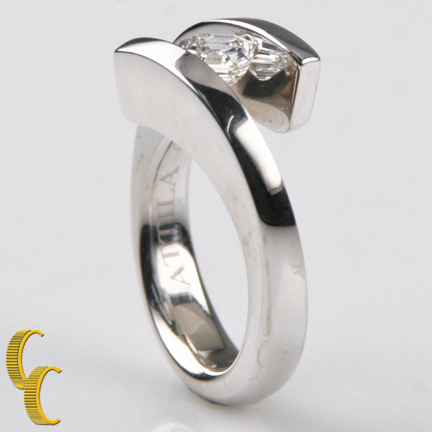 Gelin Abaci Tension Collection Diamond 14k White Gold Solitaire ...