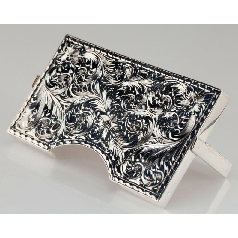 Gorgeous Etched Sterling Silver Great Seal of California Card Holder W ...