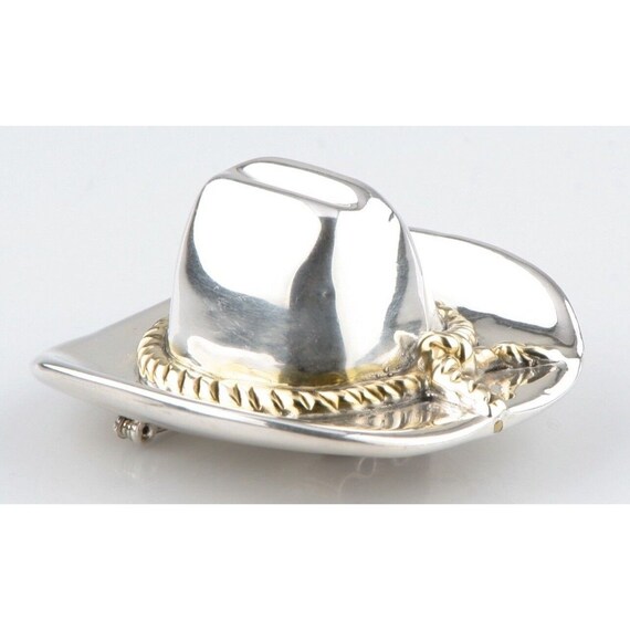 Gorgeous Sterling Silver Cowboy Hat Brooch by Israeli… - Gem