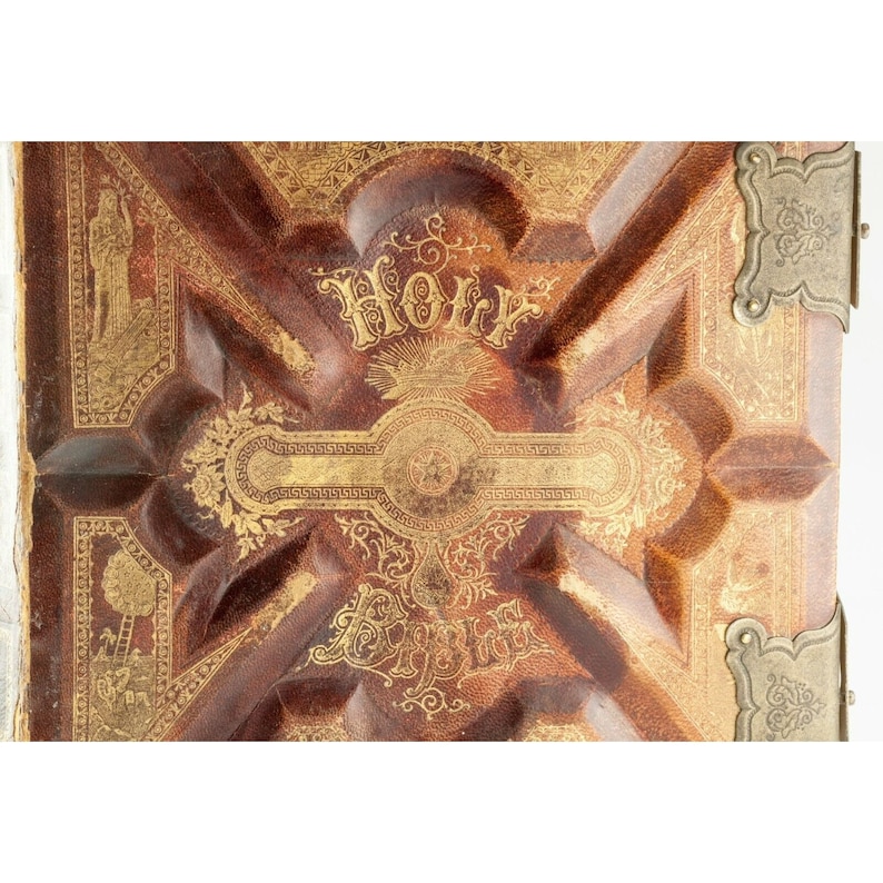 1890 Pronouncing Parallel Bible Leather Bound W/ Clasps Antique Book - Etsy