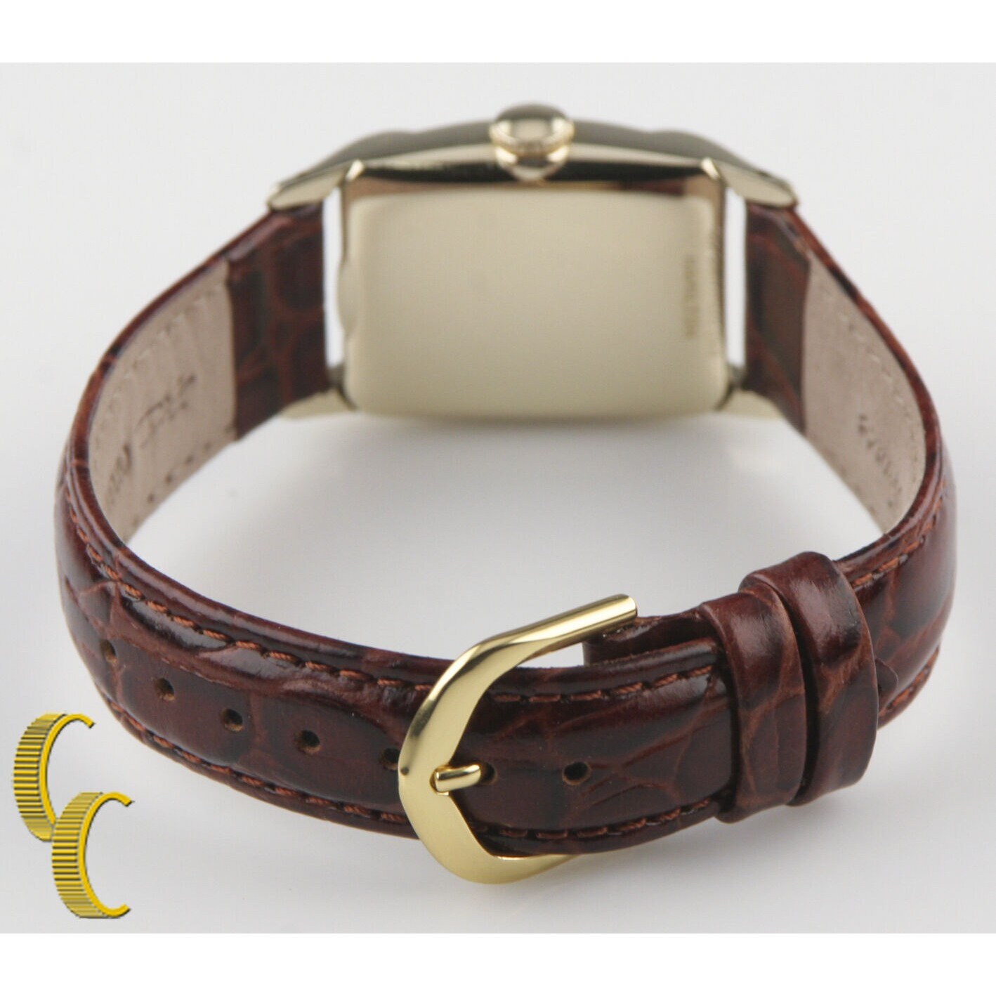 Hamilton 10k Gold Filled Hand-winding Watch W/ Brown Leather Band Mvmt ...