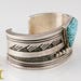 Abraham Begay Native American Silver Cuff With a Turquoise Center Stone ...