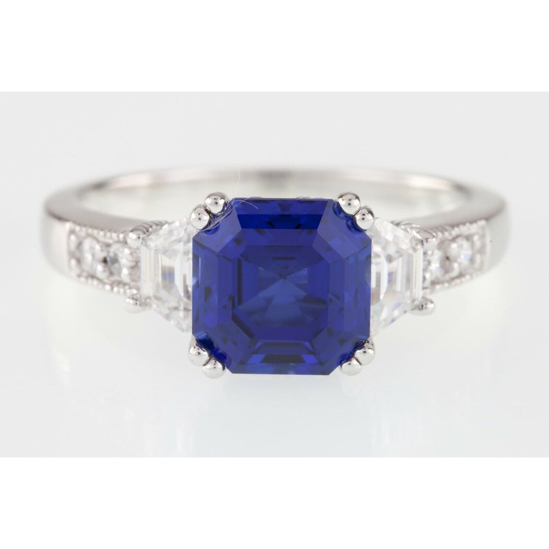Imperial Blue Spinel & CZ Sterling Silver Ring (size 8) - Etsy