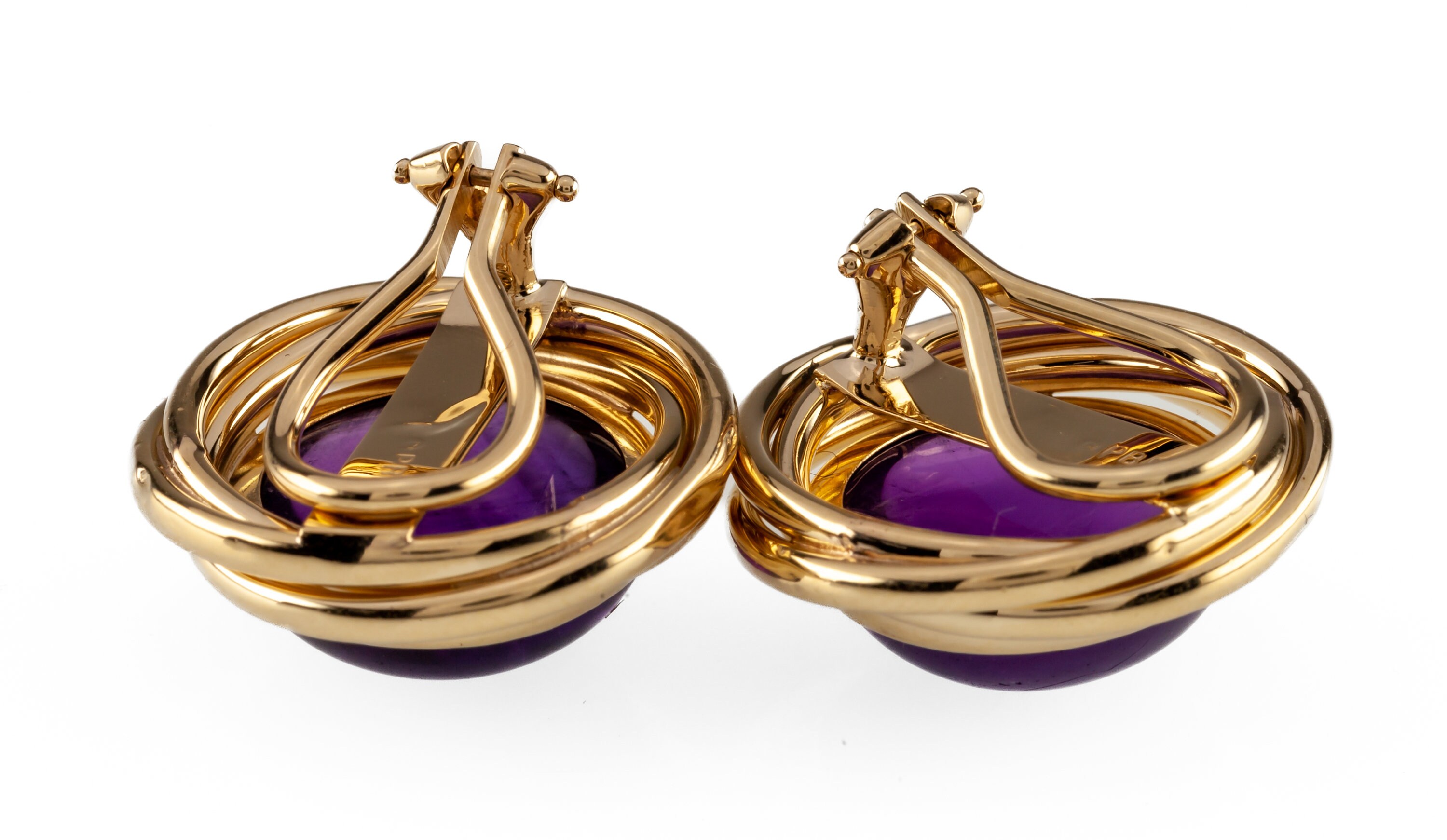 Peter Brams Designs 14k Gold 2 Carats Amethyst Cabochon Clip-on ...