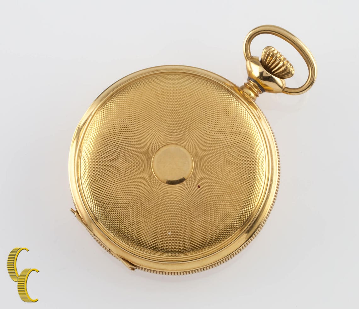 Elgin Antique 18K Yellow Gold Mini Hunter Pocket Watch Gr 208 Size 0 7 ...