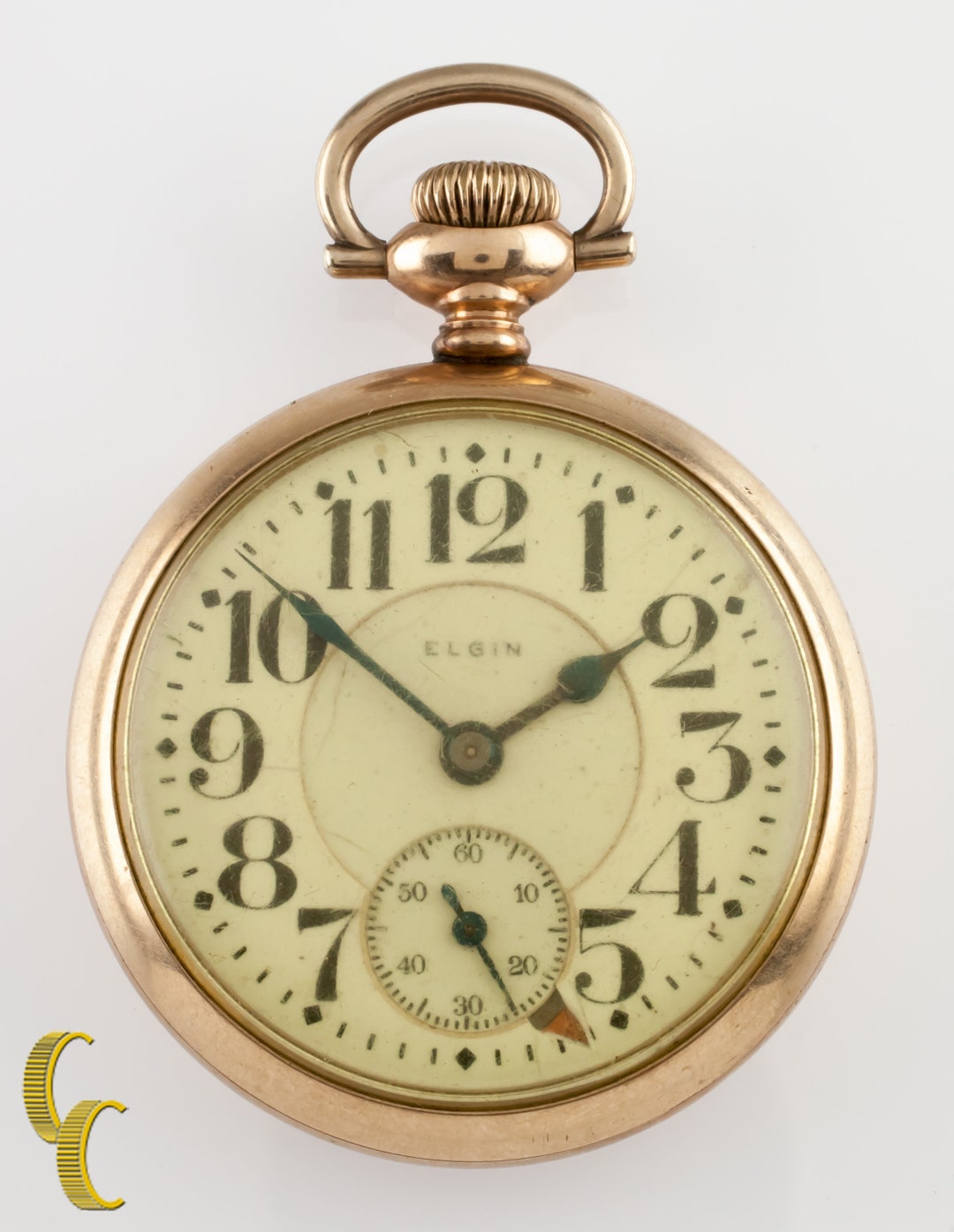 Elgin "father Time" Open Face Gold Filled Pocket Watch Grade 454 12 ...