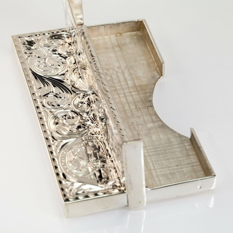 Gorgeous Etched Sterling Silver Great Seal of California Card Holder W ...