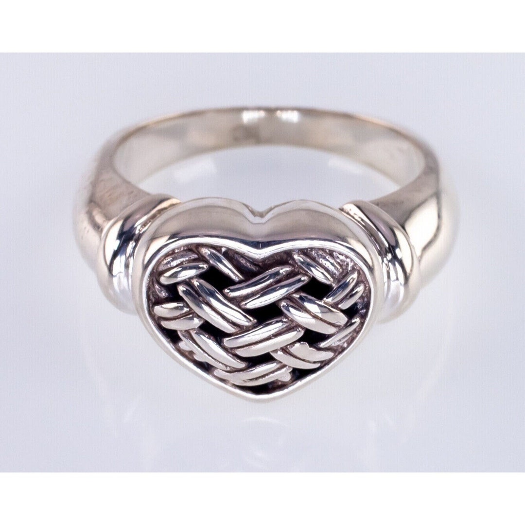 Brighton Sterling Silver Basket Weave Heart Ring Size 6.75 - Etsy