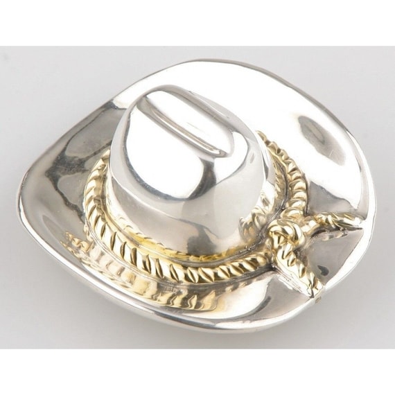 Gorgeous Sterling Silver Cowboy Hat Brooch by Israeli… - Gem