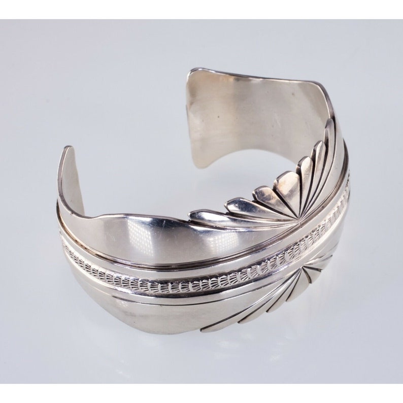 Navajo Lester Craig Stamp Tooled Design Sterling Silver Cuff Bracelet ...