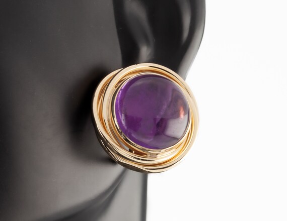 Peter Brams Designs 14k Gold 2 Carats Amethyst Caboch… - Gem